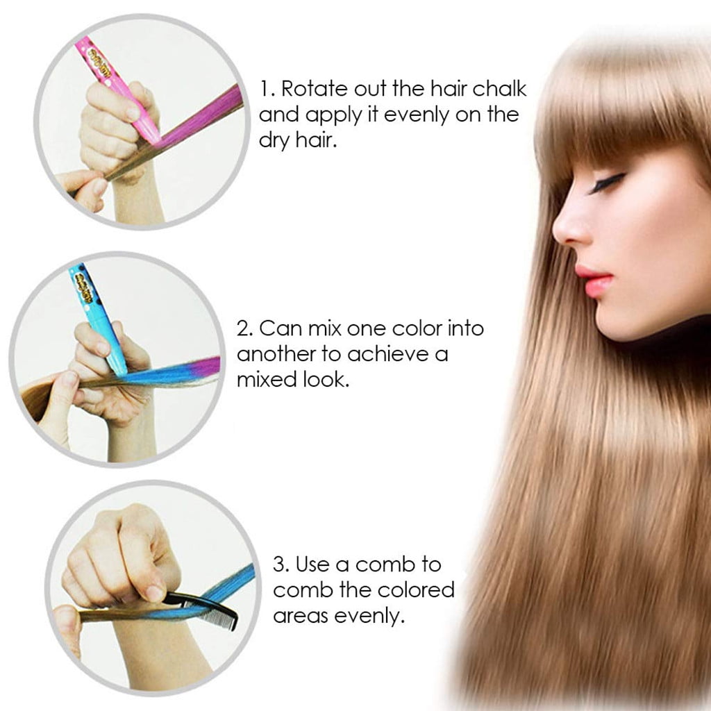 Fix It Spray A Box Of 12PC12 Color Disposable Temporary Hair Coloring ...
