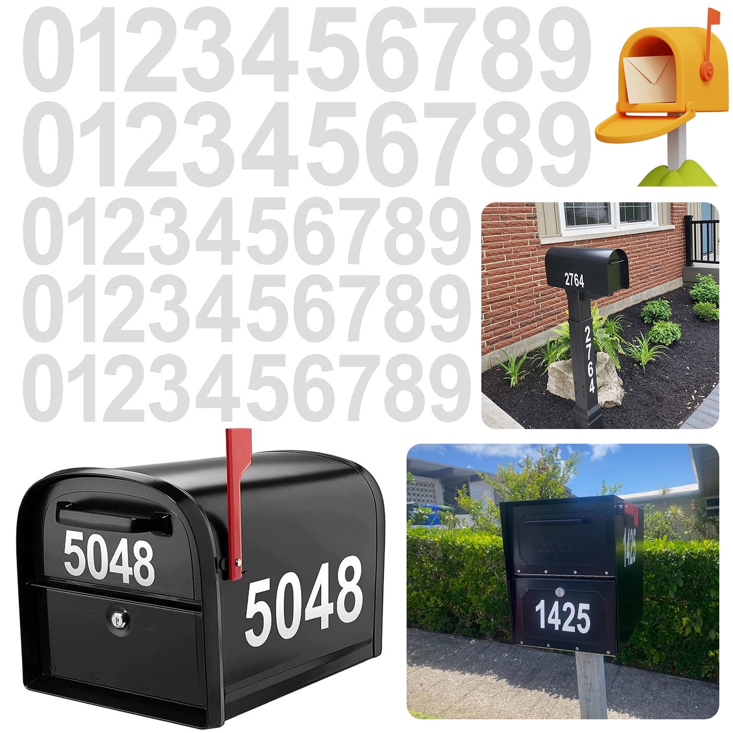 "Waterproof Reflective House Decals: 50 Pcs Self Adhesive Vinyl Mailbox ...