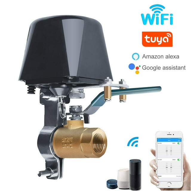"WiFi Smart Water Valve, 1/2"", 3/4"", 1"", Voice/Remote Control, Auto ...