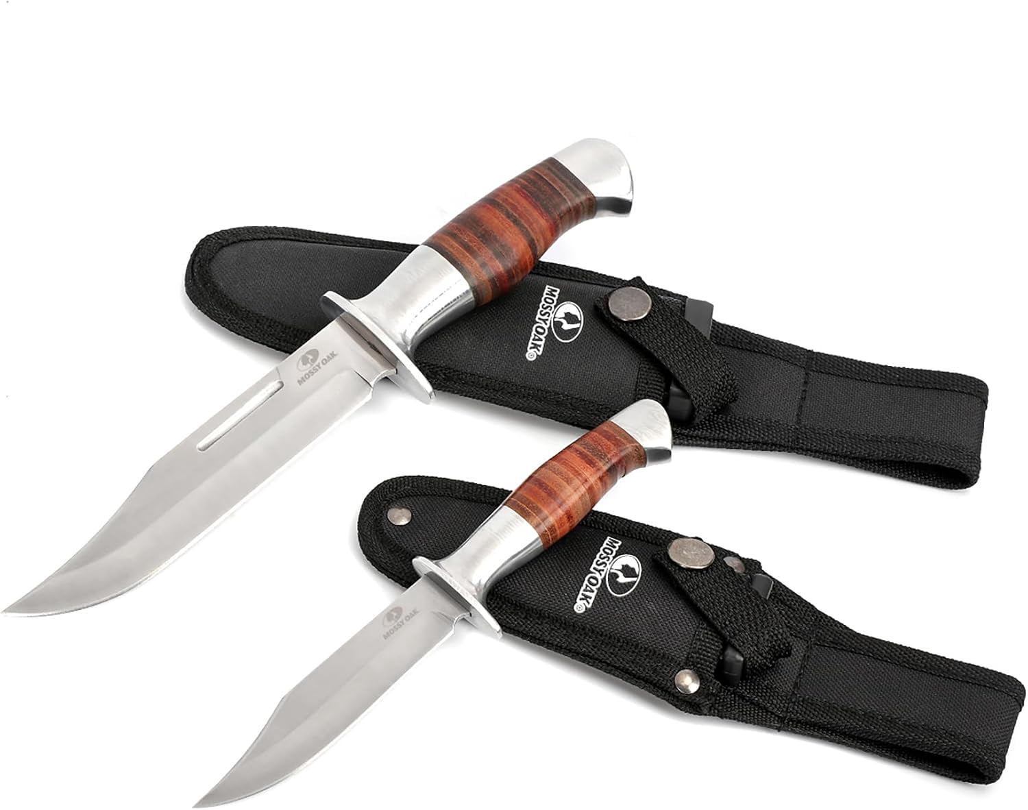 Fixed Blade Bowie Knife, 2-piece Hunting Knife with Leather Handle ...