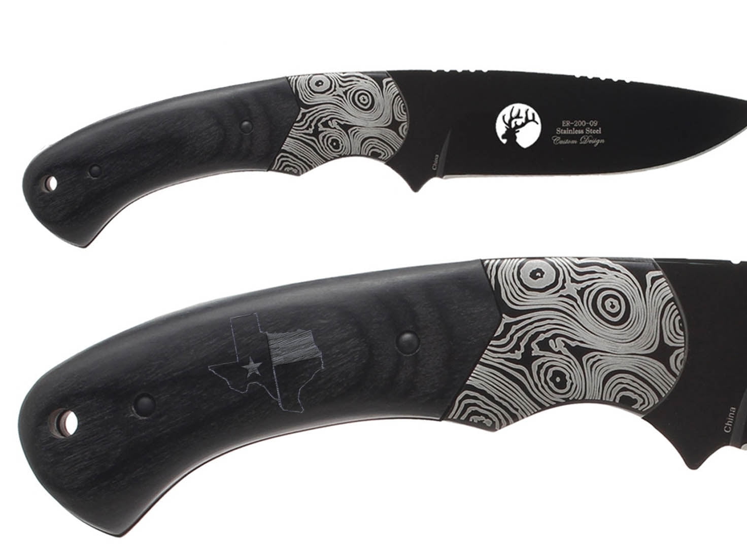 Fixed Blade Elk Ridge Hunting Knife 8.3" Engraved by NDZ Performance ...