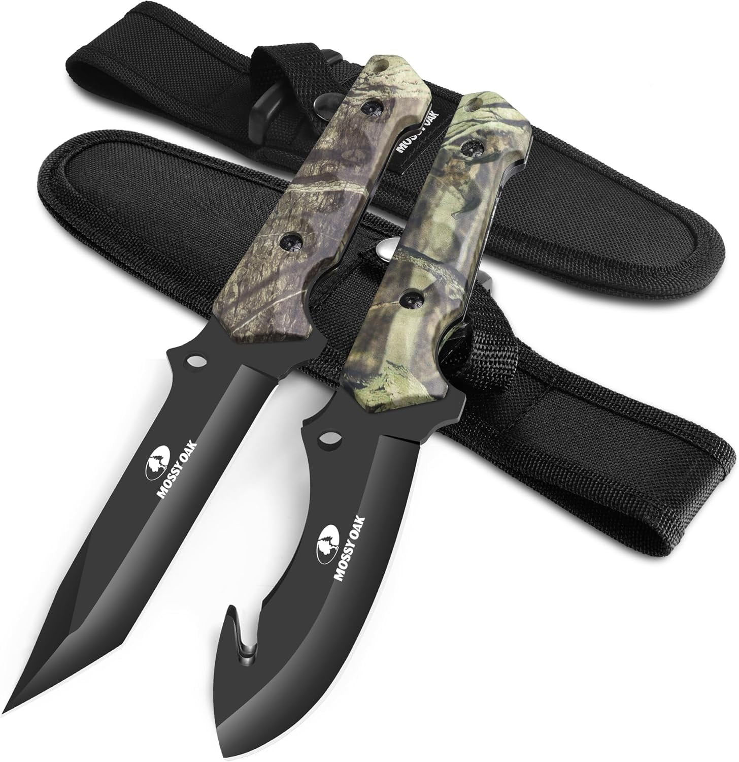 Fixed Blade Hunting Knife Set - 2 Piece, Full Tang Handle Straight Edge ...