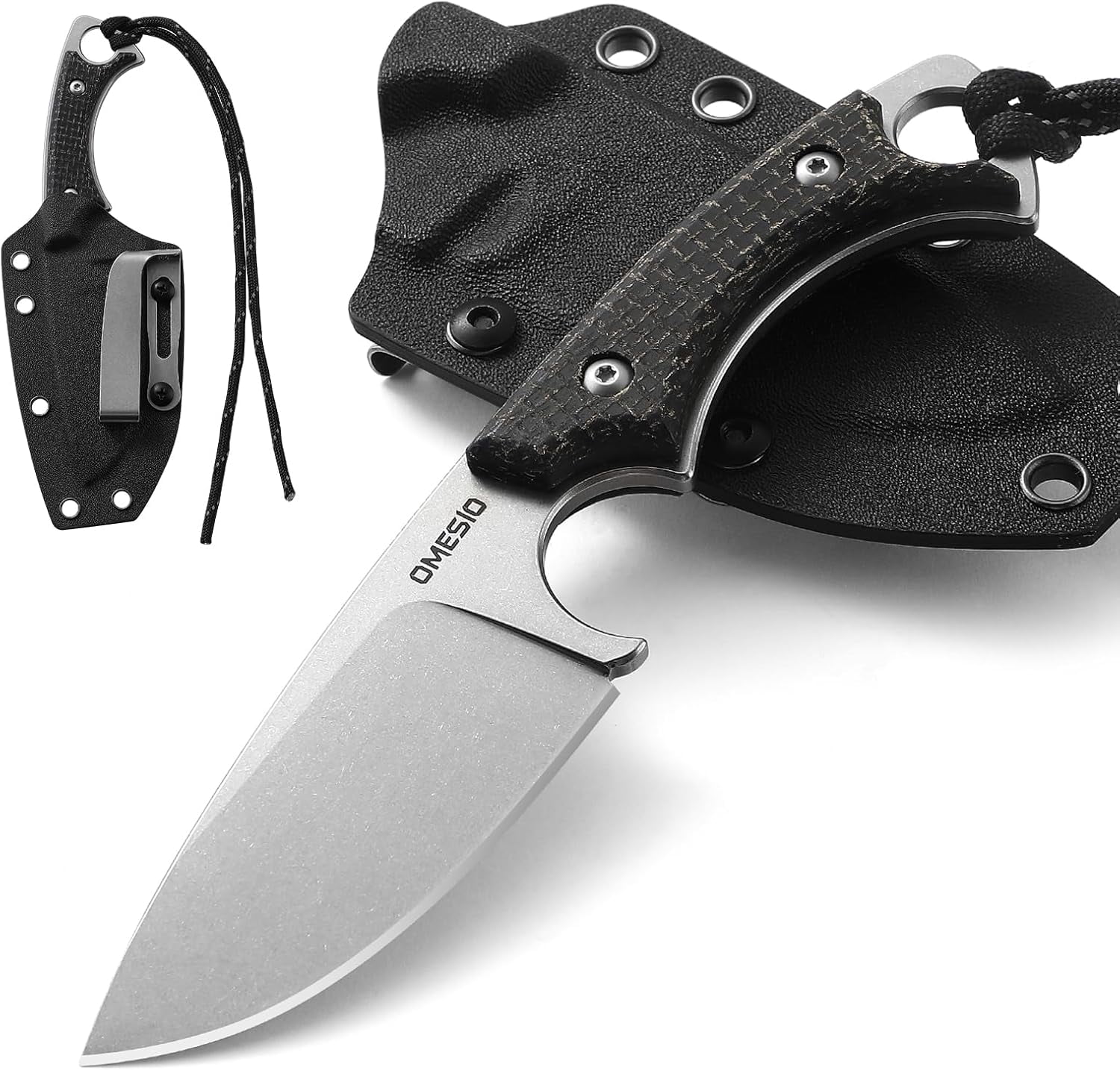 Fixed Blade Knife with Sheath, 3.54" Blade D2 Steel Small Tactical ...