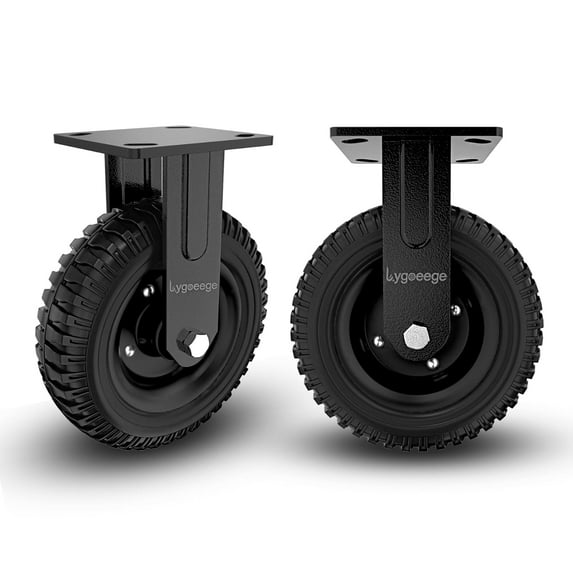 Fixed Heavy Duty Caster Wheel, 8 Inch*2,1000lb Capacity, Black Rim ...