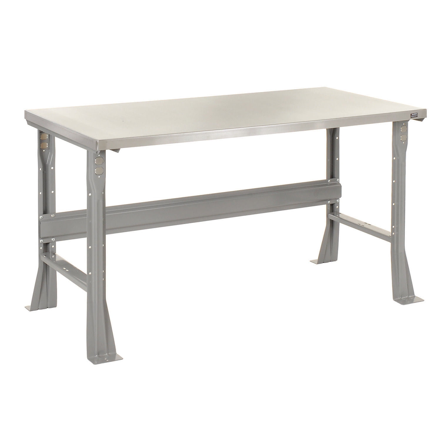 Fixed Height Workbench Flared Leg, 72"W x 30"D x 34"H, 1-1/2" Stainless ...
