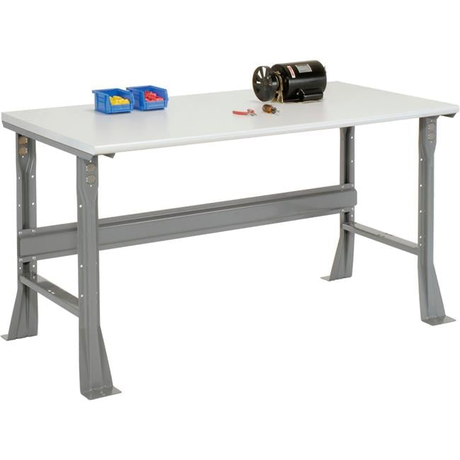 Fixed Height Workbench with Flared Leg, ESD Safety Edge - Gray - 48 x ...
