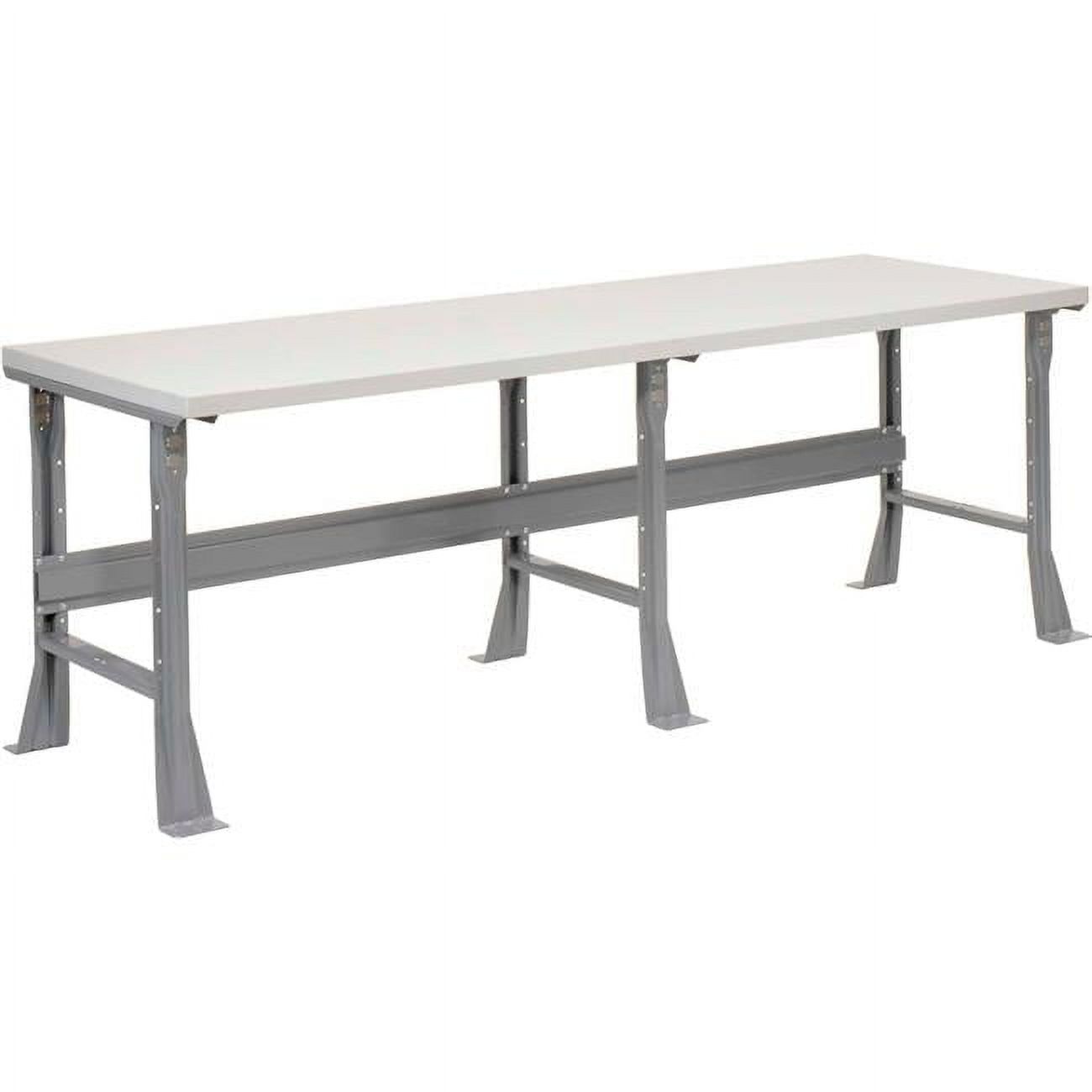 Fixed Height Workbench with Flared Leg, Laminate Square Edge - Gray ...