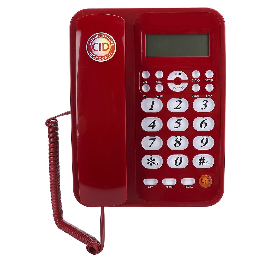 Fixed Landline Phone - Red Desk Phone For Home Office, Wired Telephone ...