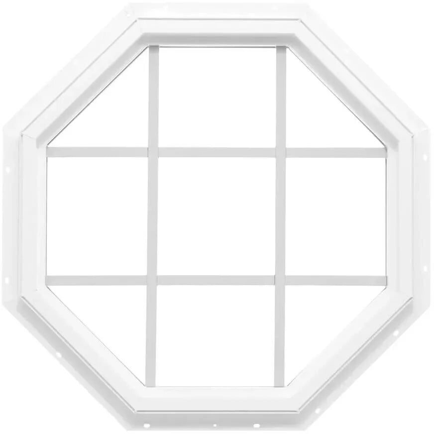 Fixed Octagon Vinyl Window Grids 24 in. x 24 in. Insulated Glass White - Walmart.com