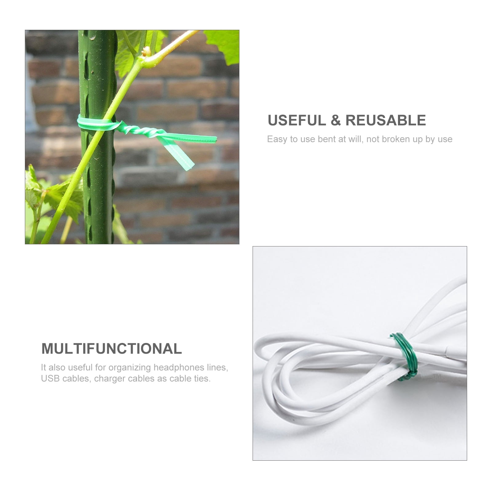 Flexible Plant Cable Ties 100pcs Adjustable Plant Ties - Walmart.com