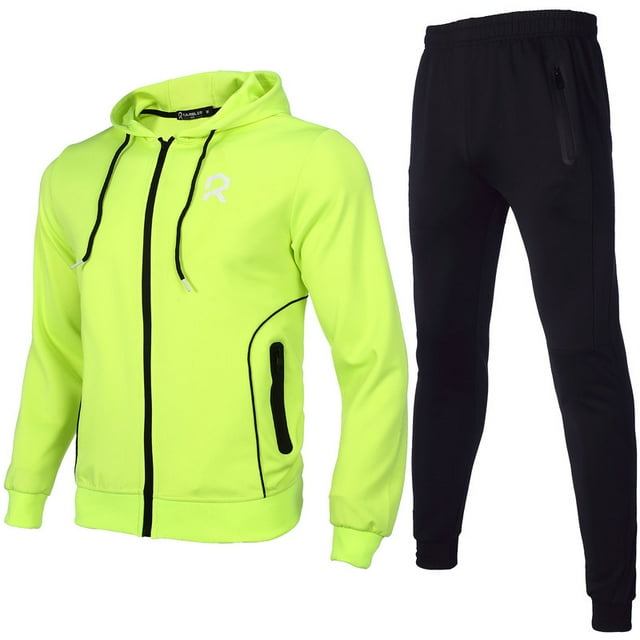 Fixha Men's Casual Tracksuit Long Sleeve Athletic Hooded Sweatsuits 2 ...