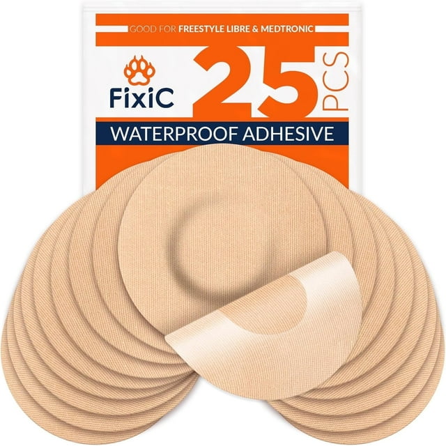 Fixic Freestyle Libre Sensor Covers - 25 PCS - Good for Libre 1, 2, 3 ...