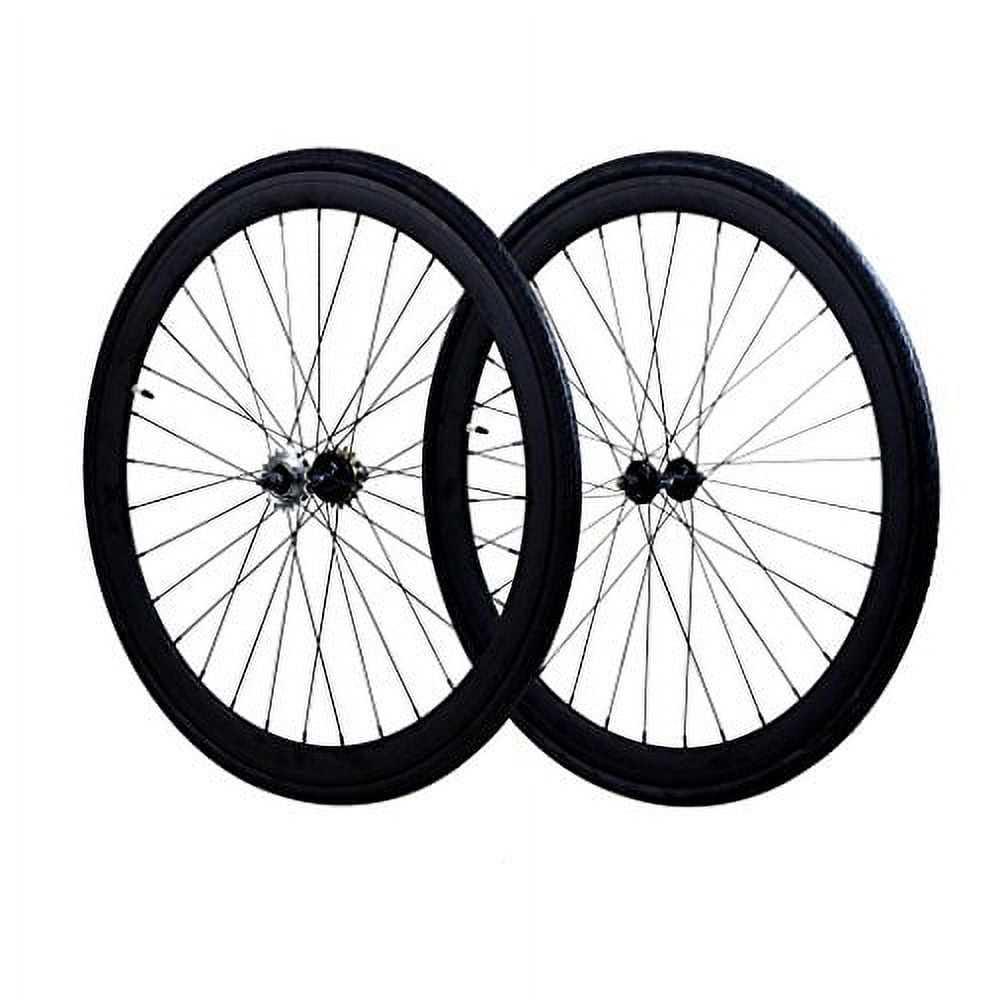Bicycle Bike Fixie Wheels Set, Fixed Gear Flip-Flop Hub Rear Wheels ...