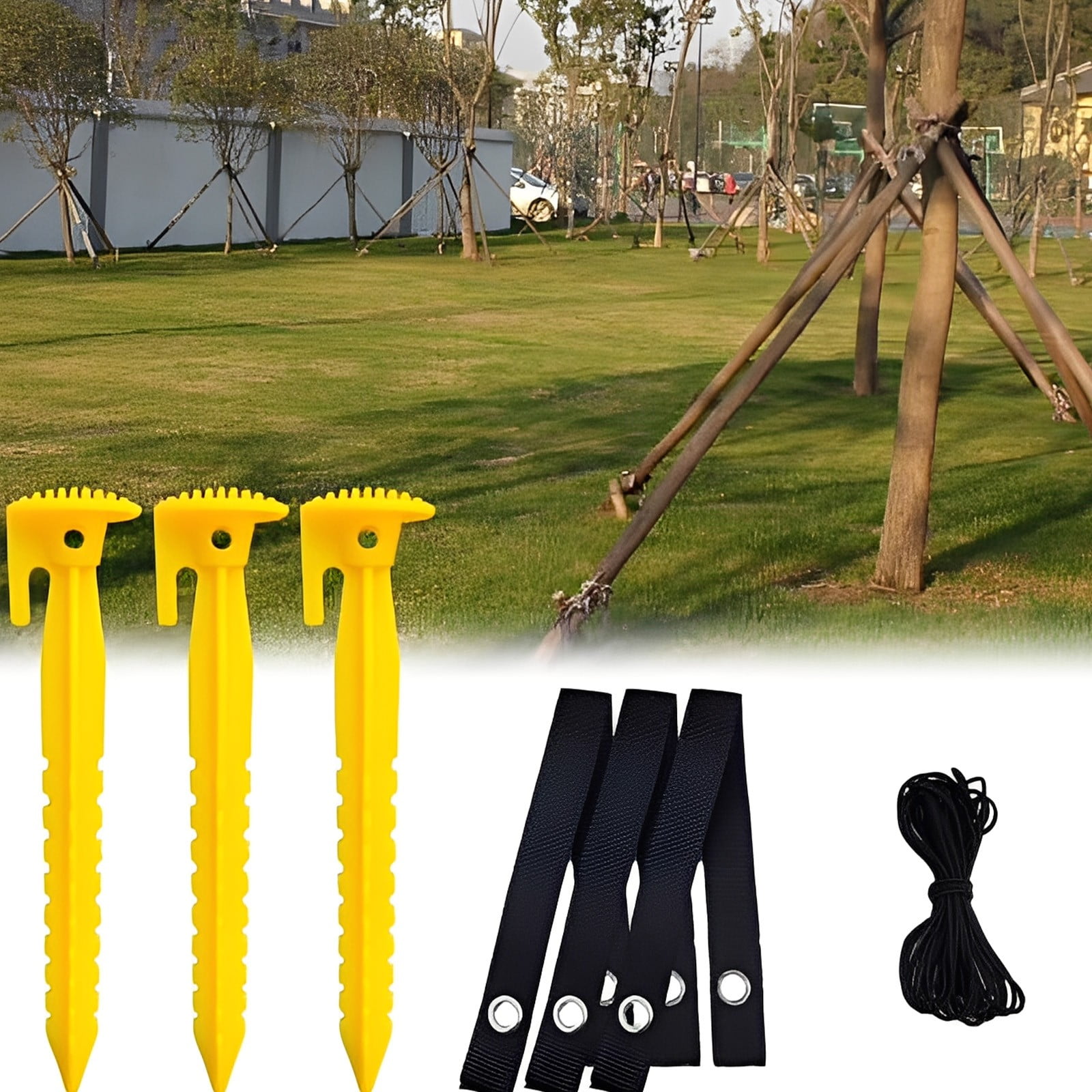 Fixing Clip,1 Set Finish Tree Stakes Kit | Support With Stake For ...