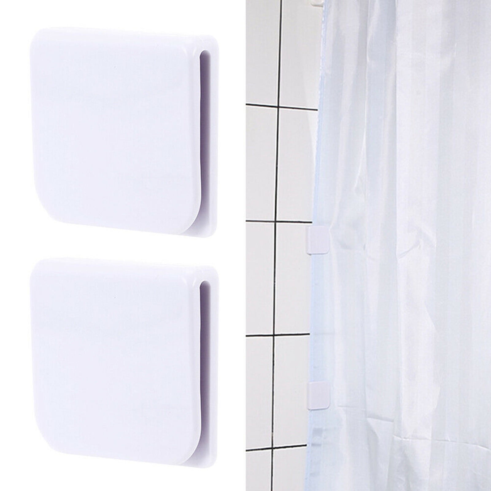 Fixing Clip Self-Adhesive Bathroom Shower Curtain Clips Anti-Splash ...