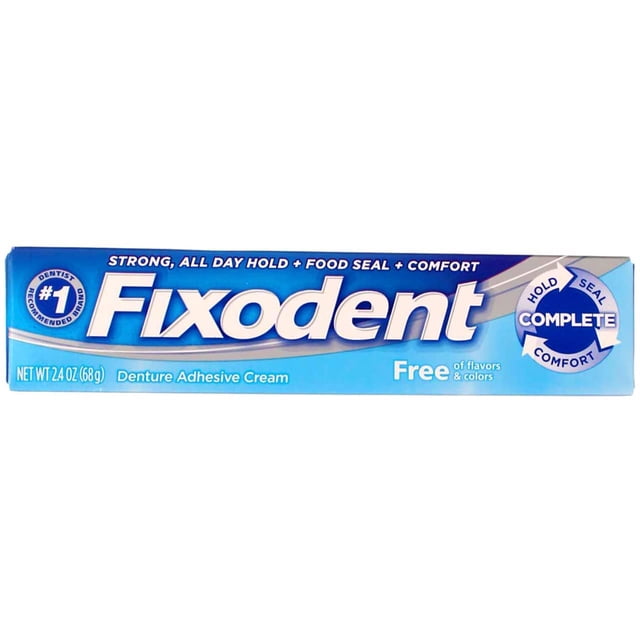Fixodent Complete Free Denture Adhesive Cream, 2.4 oz - Walmart.com