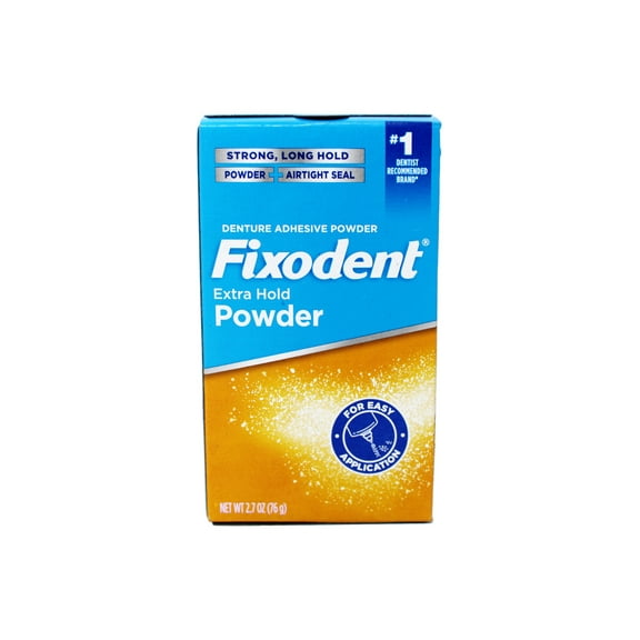 Fixodent Denture Adhesive Powder, Extra Strong, Plus Scope, Long Hold ...