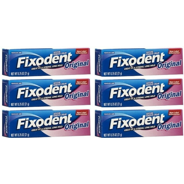 Fixodent Original Strong Denture Adhesive Cream, Gum Care Paste, 0.75 ...