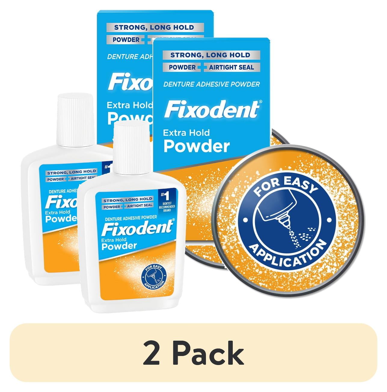 (2 pack) Fixodent Extra Hold Denture Adhesive Powder, Long-Lasting Hold, 2.7 oz - Walmart.com