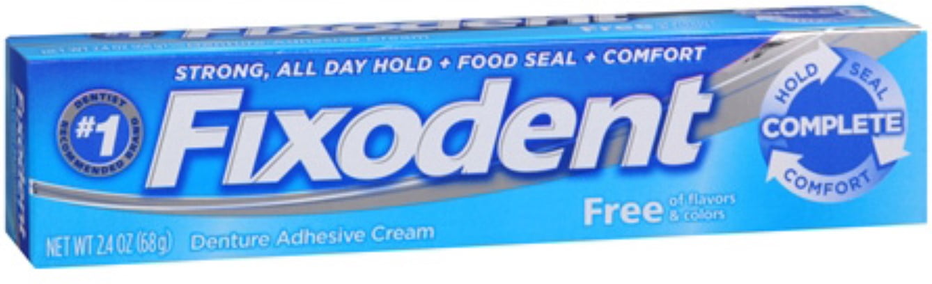 Fixodent Free Denture Adhesive Cream 2.40 oz (Pack of 2) - Walmart ...