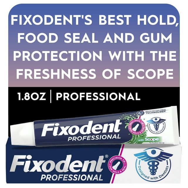Fixodent Professional Plus Scope Denture Adhesive Cream, 1.8 oz ...