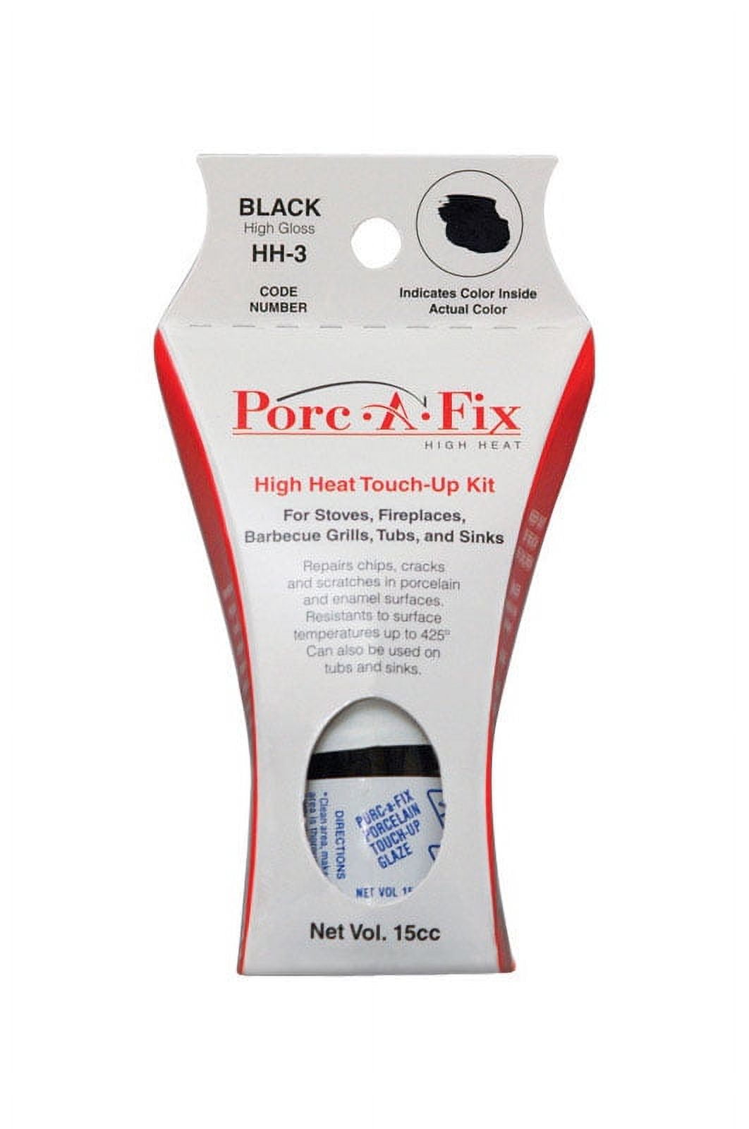 Fixture-Fix Porc-A-Fix Black High Gloss Porcelain Touch-up Paint, 15cc ...