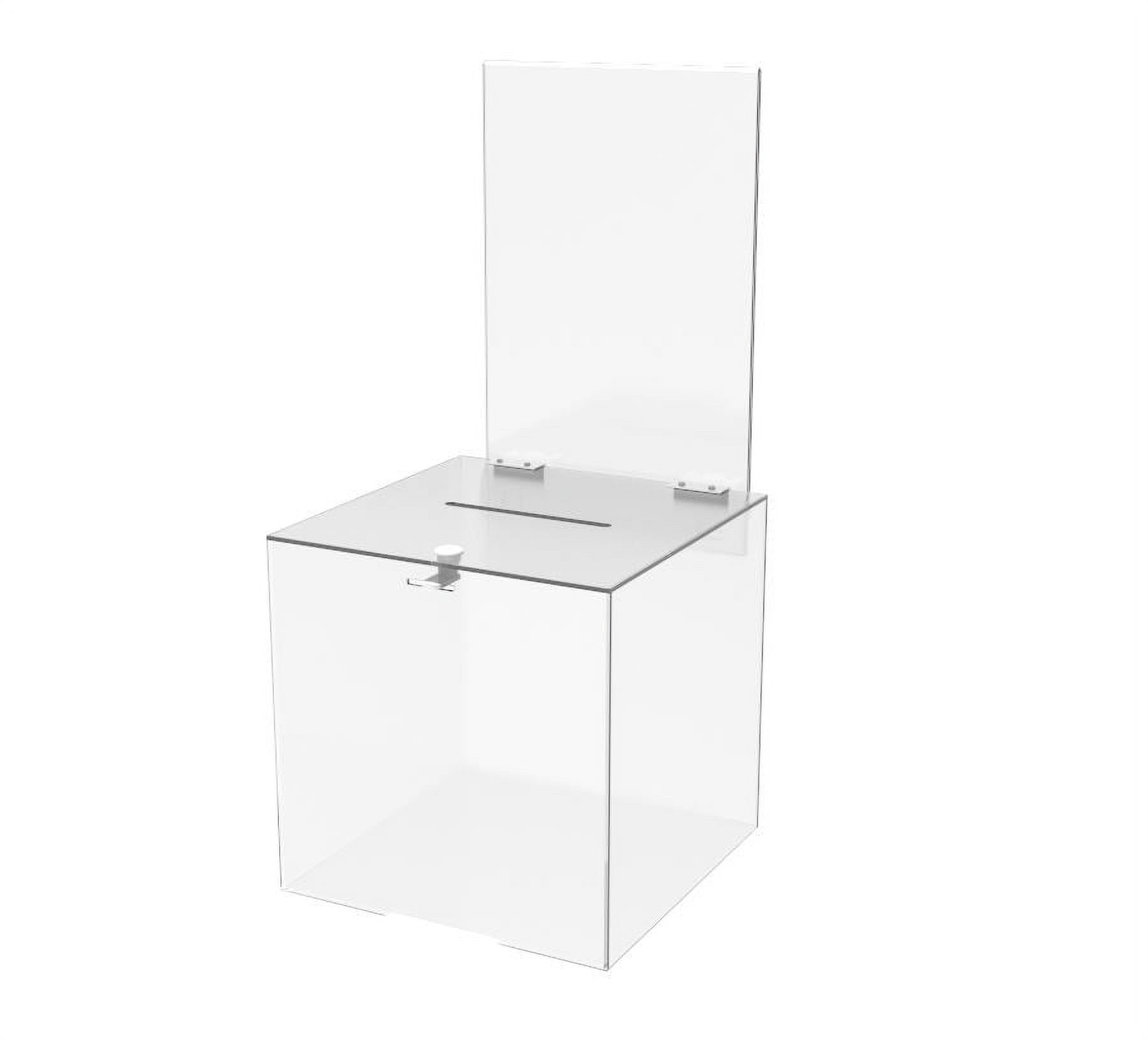 FixtureDisplays 10x10x21" Clear Transparent Donation Box Suggestion ...