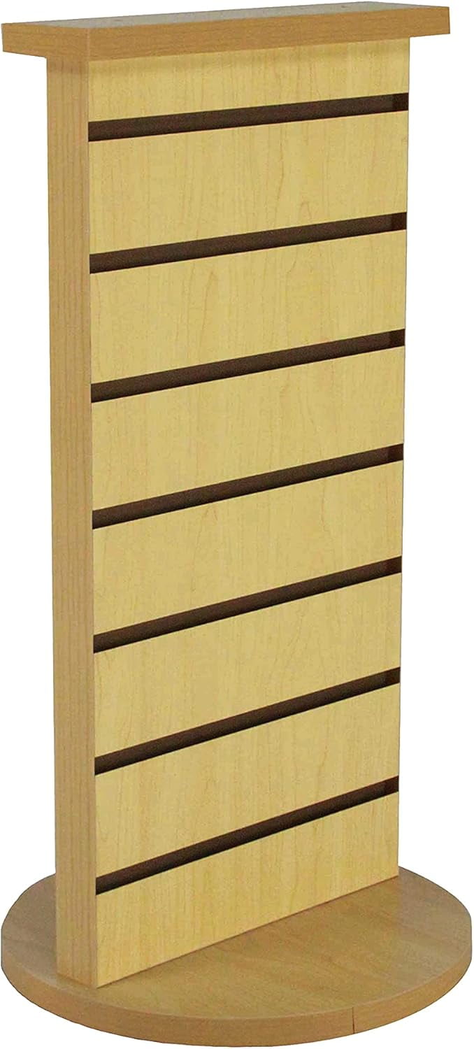 FixtureDisplays® 2-Sided Slatwall Counter Spinner Maple Display Rack ...