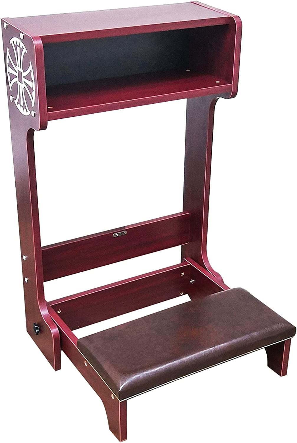 FixtureDisplays 32X20X20" Prayer Bench, Padded Kneeler with Book Shelf ...