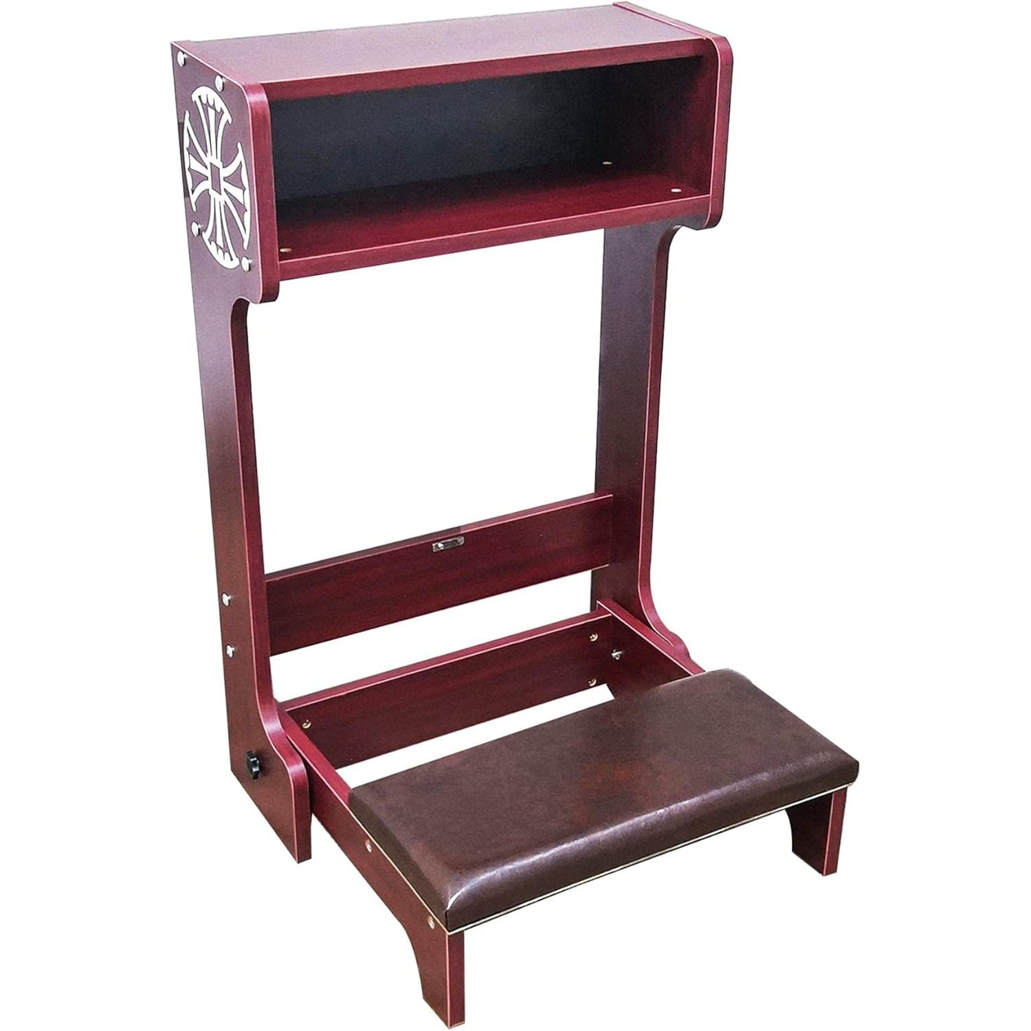 FixtureDisplays 32X20X20" Prayer Bench, Padded Kneeler with Book Shelf ...