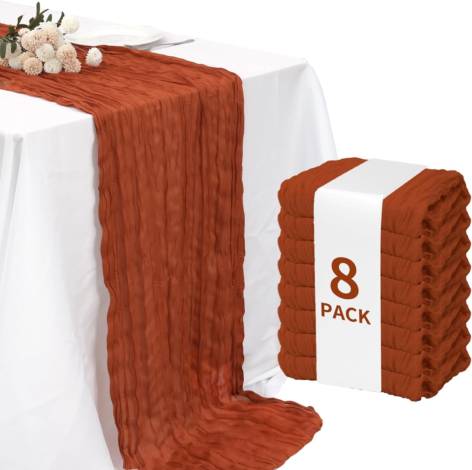 Fixwal 3-Pack Fall Thanksgiving Table Runner – 35x120 Inch Terracotta ...