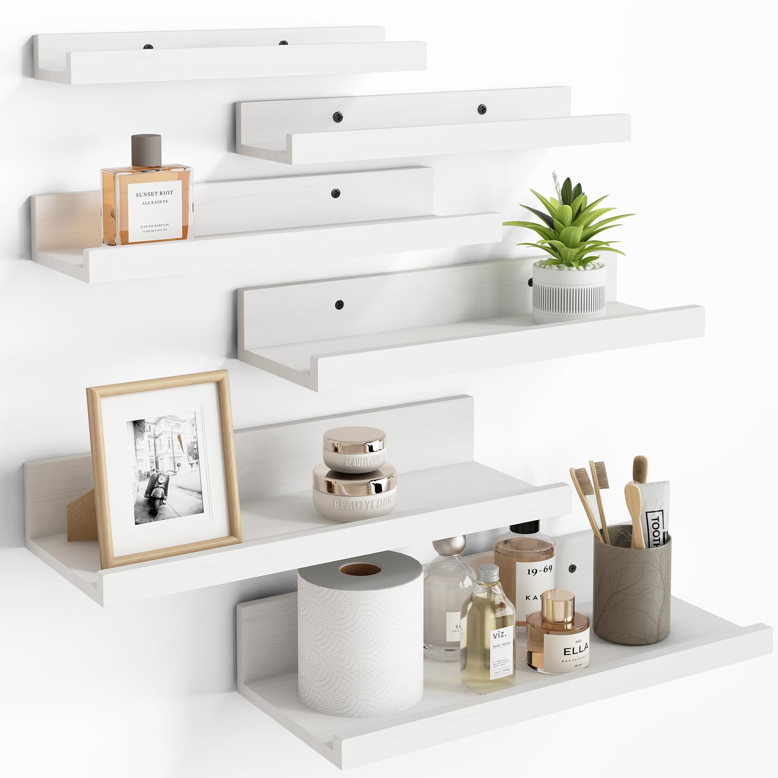 Fixwal Floating Shelves, 6 Sets of Wall Mounted Shelves for Home Decor ...