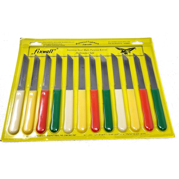 Fixwell 12-Piece Stainless Steel Knife Set, Sharp and Easy Grip ...