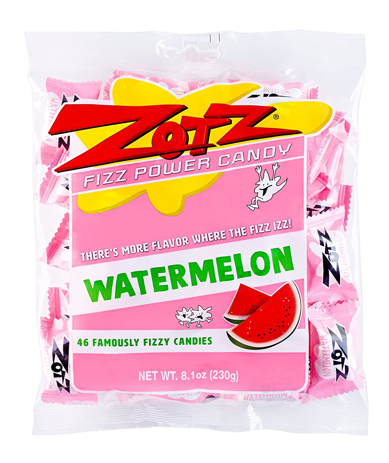 Fizz Power Candy Waermelon - Frui Flavored Hard Candy wih a Fizzy Cener ...