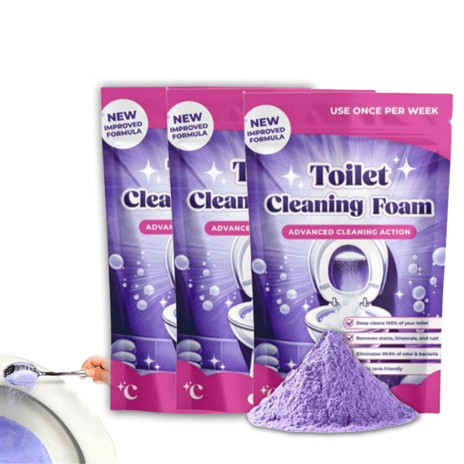 Fizzclean Toilet Cleaner, Insta-Action Fizzclean Foam For Sparkling ...