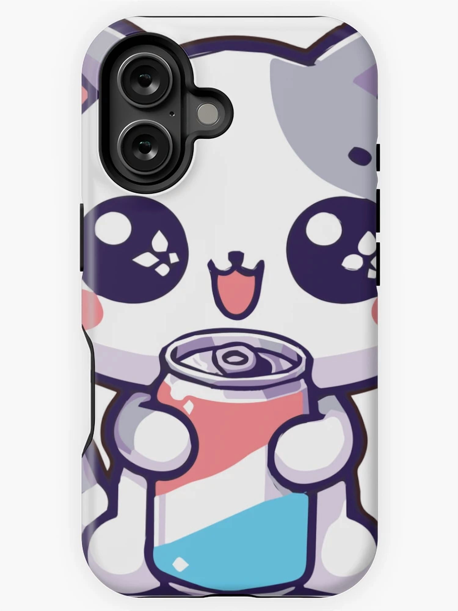 Fizzing Feline Duo Cute Cartoon Cat Phone Case iPhone 11 to 16 Pro Max ...