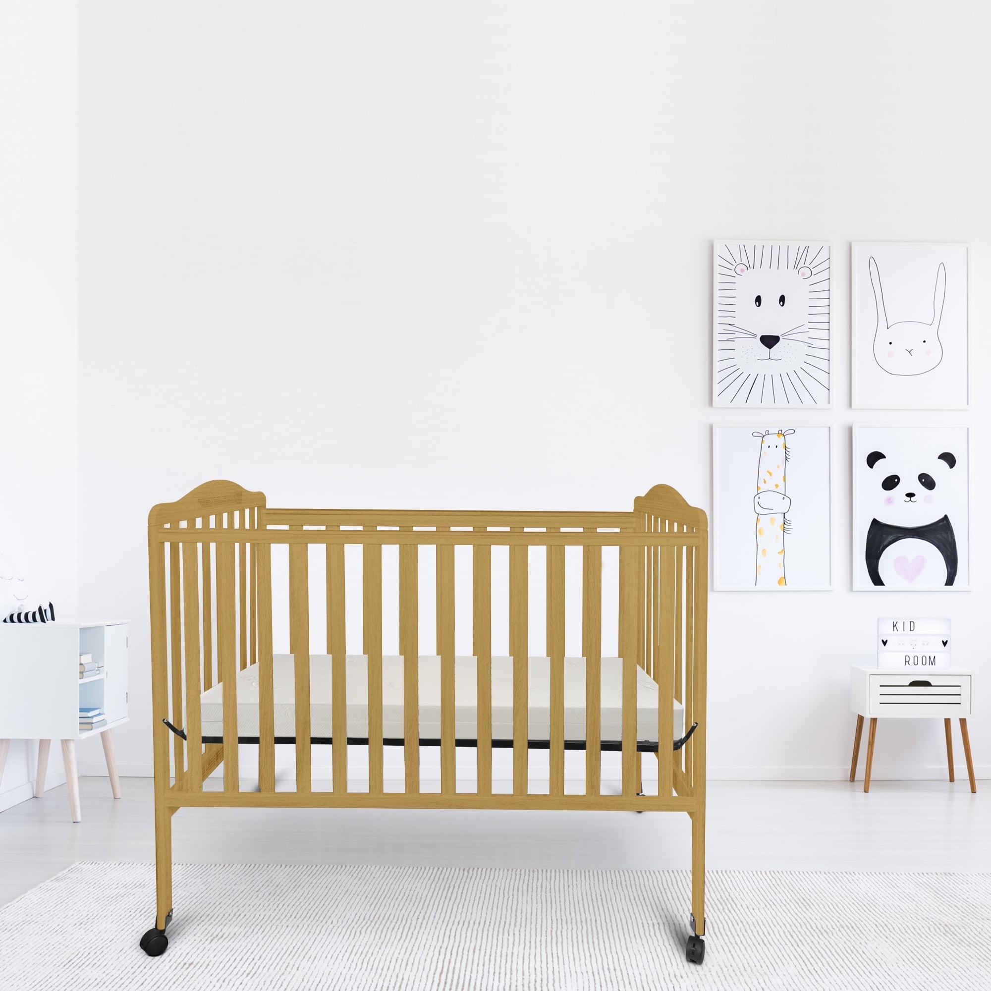 Fizzy Baby 2-in-1 Wooden Crib Convertible Crib to Toddler Bed with 3 ...