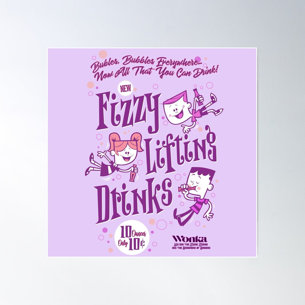 Fizzy Lifting Drinks Poster Wall Art, Modern Wall Decor For Living Room Bedroom, 24x24 UNFRAMED ...