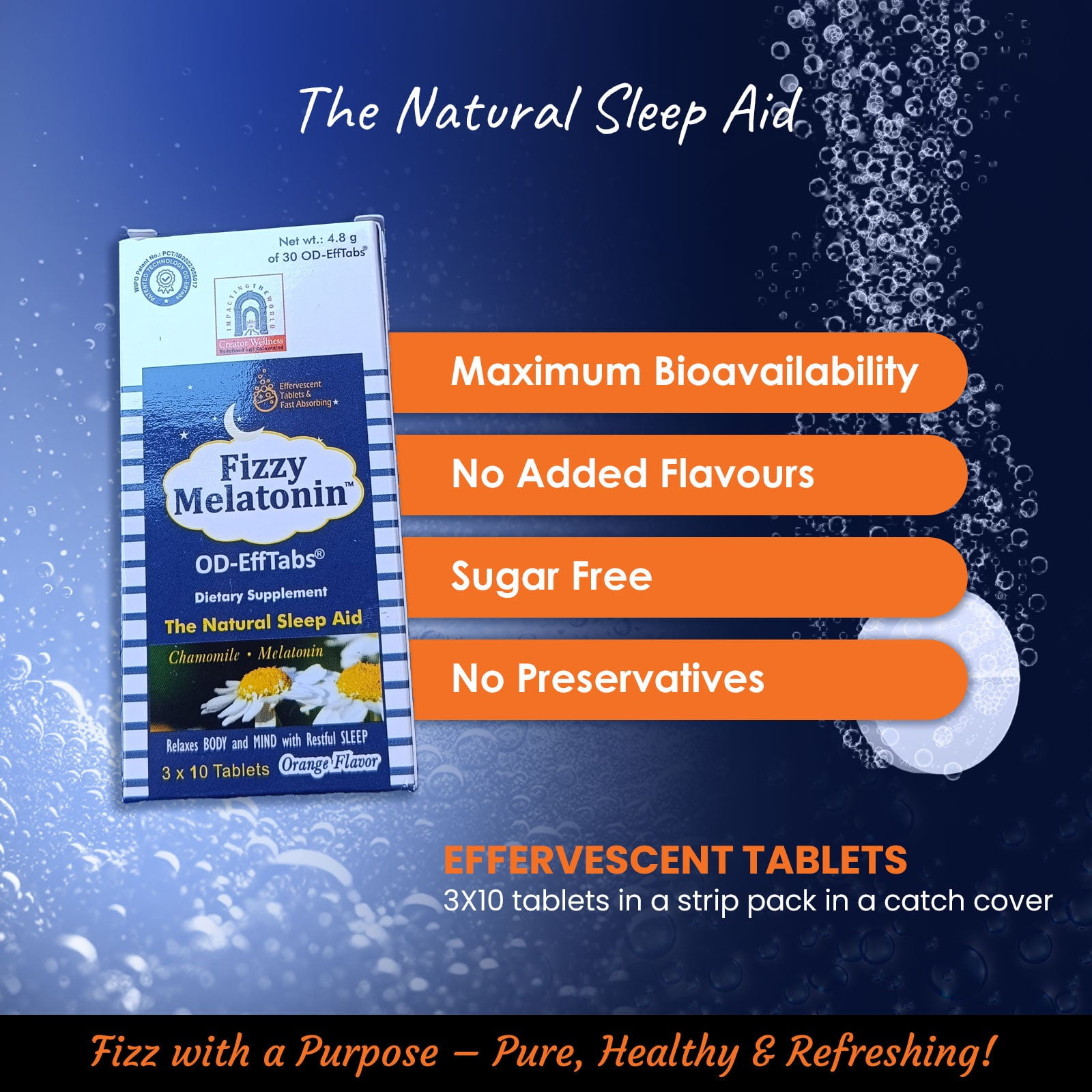 Fizzy Melatonin OD Effervescent Tablets - Walmart.com