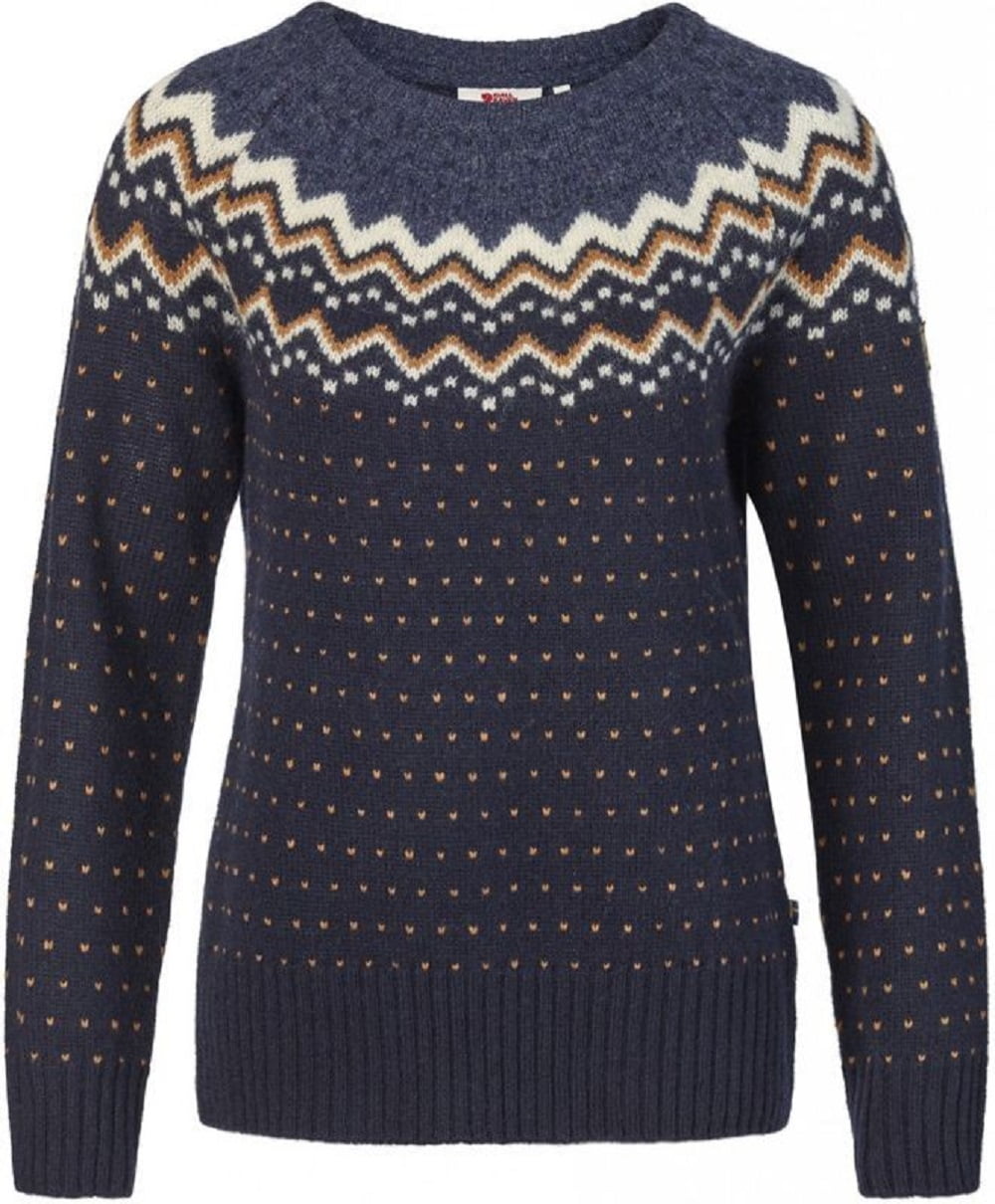 Fjallraven Women's Ovik Patterned Wool Active Sweater Blue Size Small ...