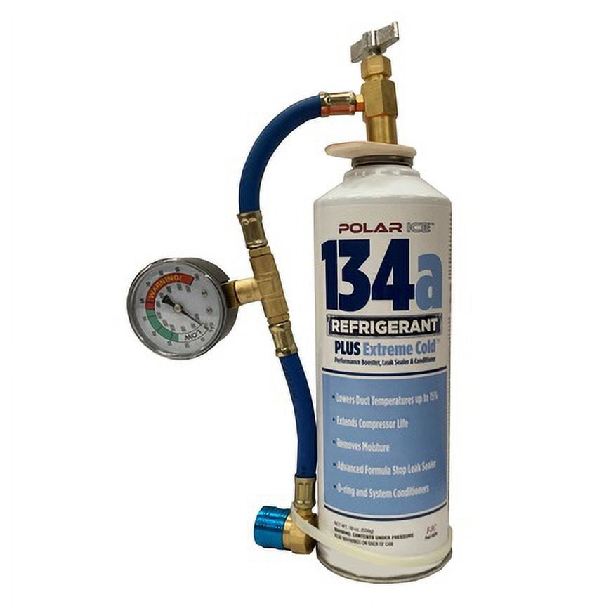 FJC R134A Polar Ice and Leak Sealer, 19oz Can with Tap, Hose and Gauge - Walmart.com