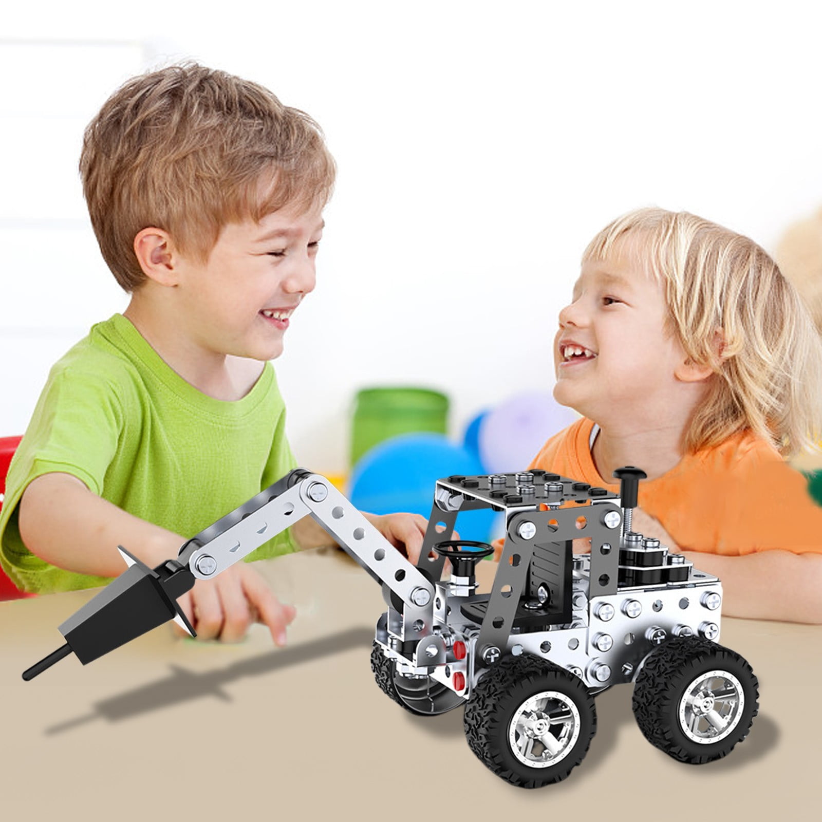 Fjnjuu Children's Nut Disassembly Toy Metal Assembly Engineering Car ...