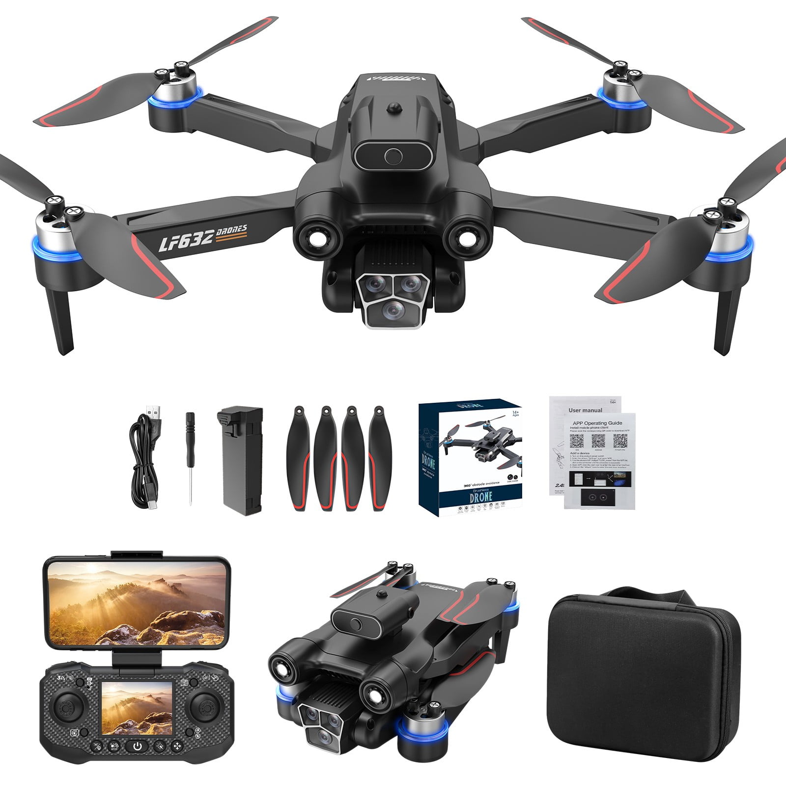 Fjnjuu Drones with Camera for Adults 4k, Drone With ESC Camera ...