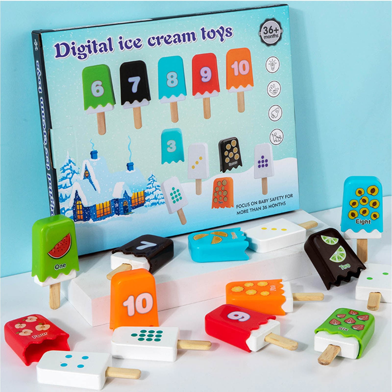 Fjnjuu Toys for ages 2-4, Digital Ice Cream Toy Smart Snacks Number ...