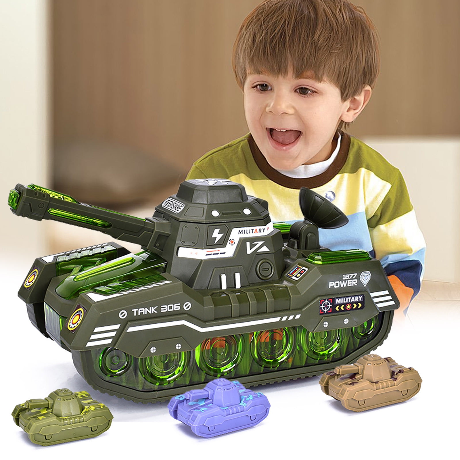 Fjnjuu Toys for ages 2-4, Children's Main Tank Toys Universal Light ...