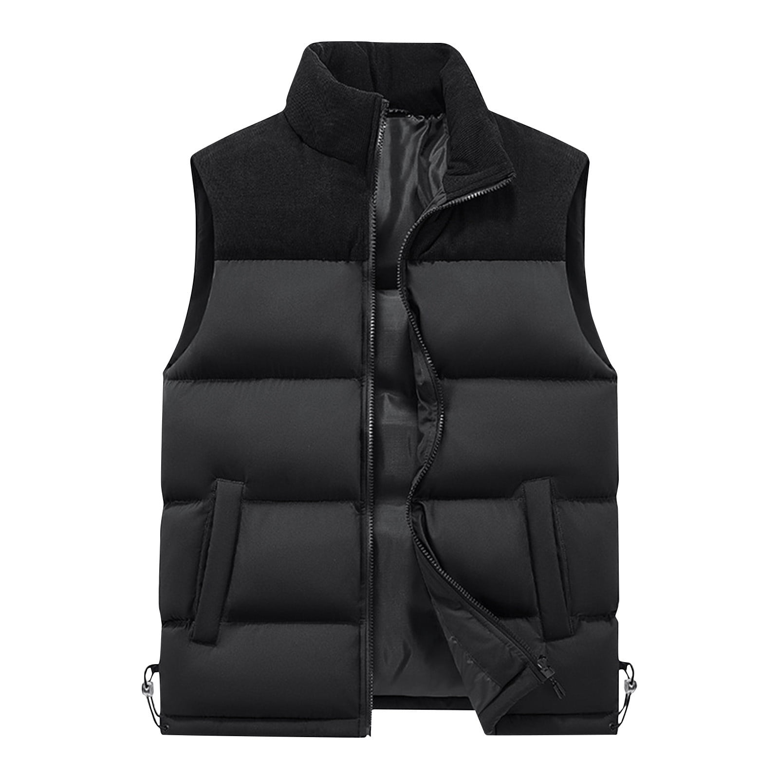 Fjofpr Jackets for Men No Hood Men's Color Blocked Fleece Warm Pocket ...