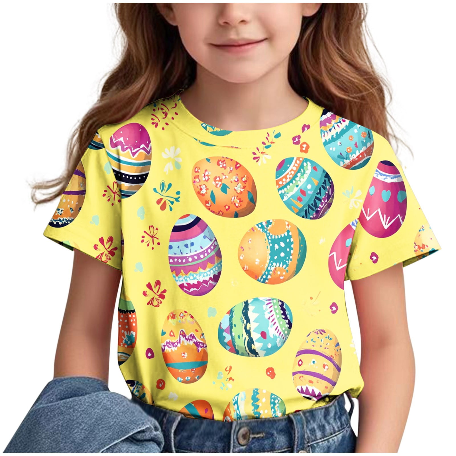 Fjofpr Toddler Girl Clothes 3T Summer Short Sleeve Shirts for Girls 3T ...