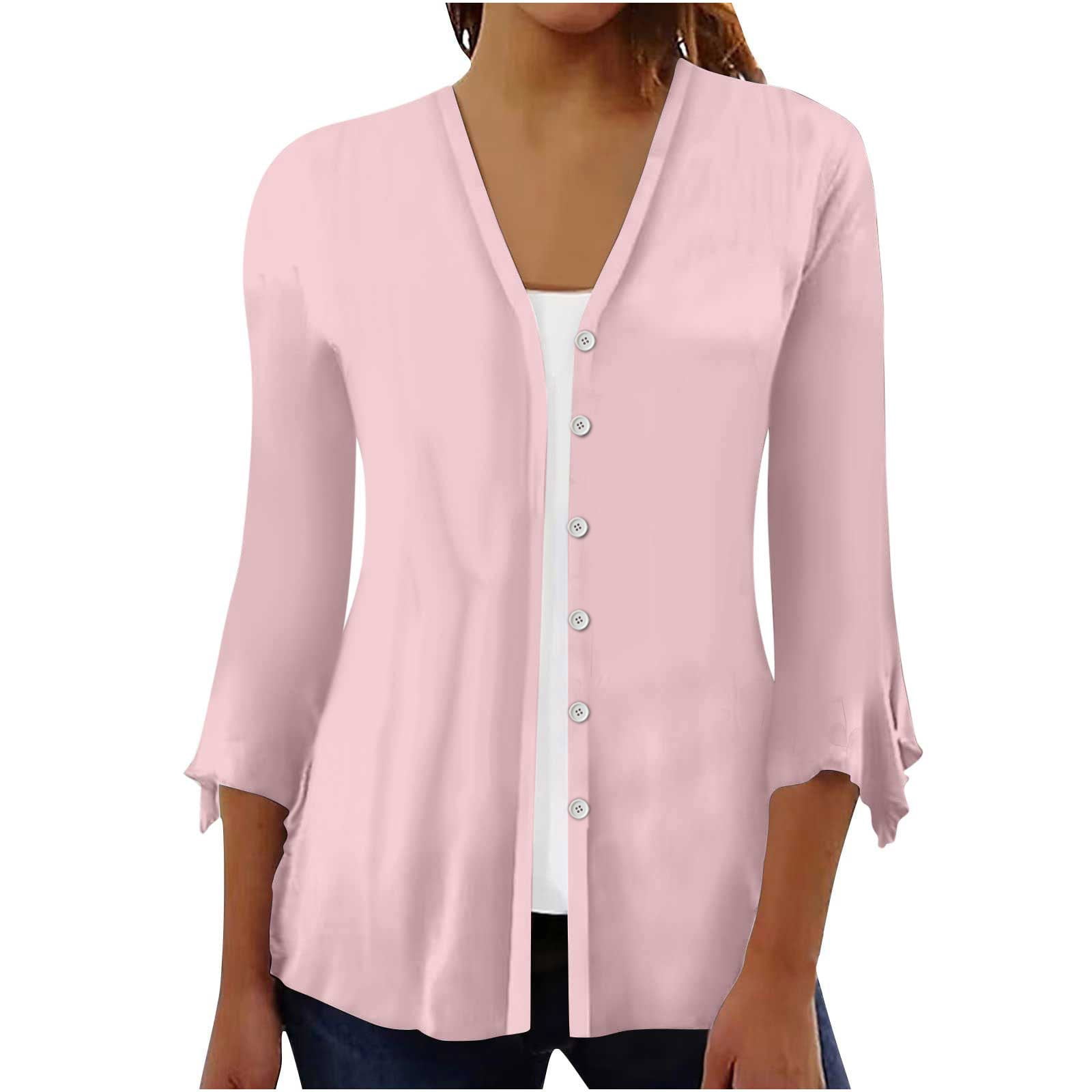 Fjofpr Women Cardigans Clearance under $10 Women's Floral Print Puff ...