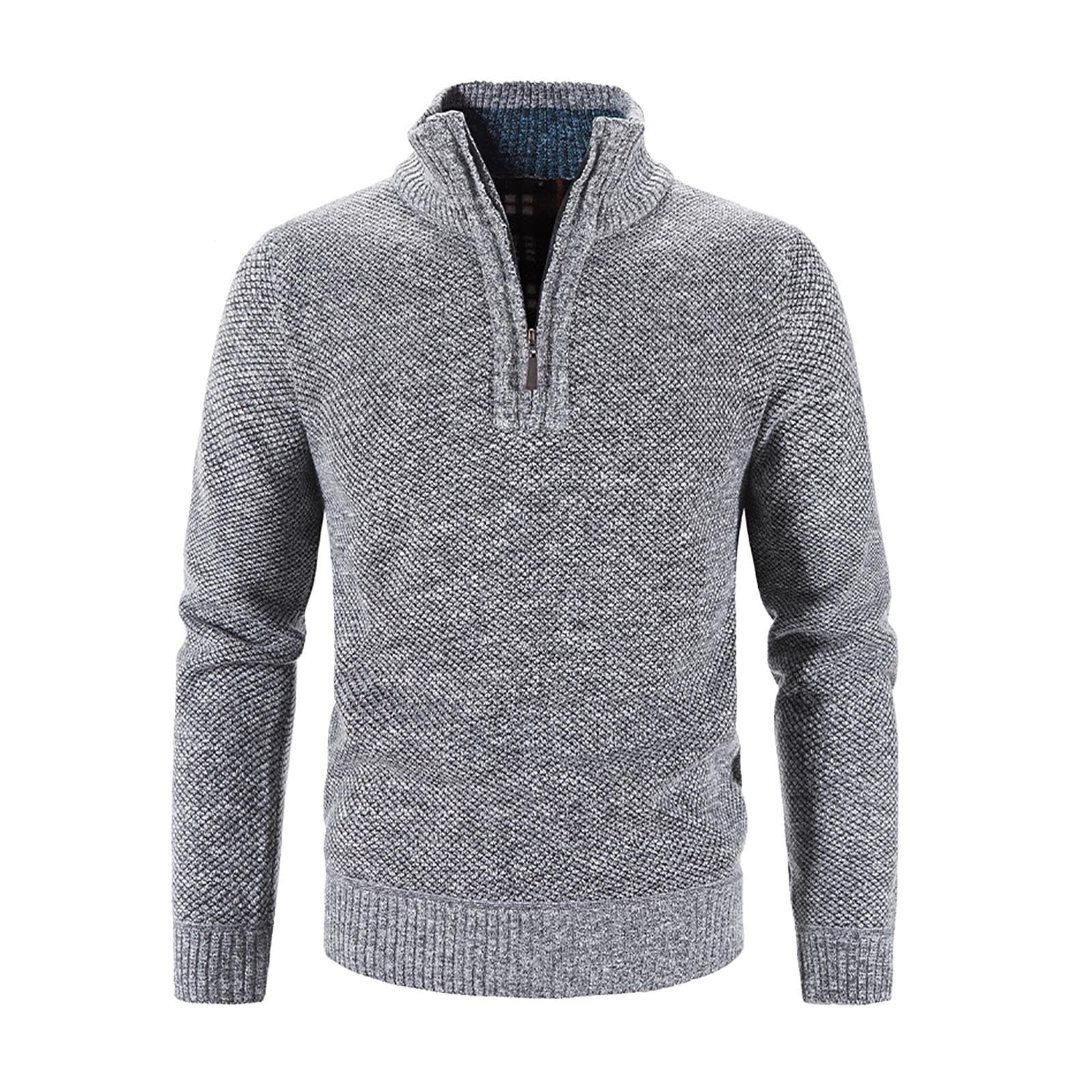 Fjofpr mens sweaters clearance sale Men's Winter Long Sleeve Stand ...