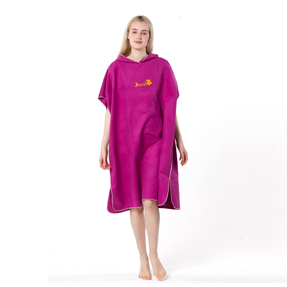 Fjuchai Women & Mens Beach Changing Robe Swim Poncho Bath Towel ...